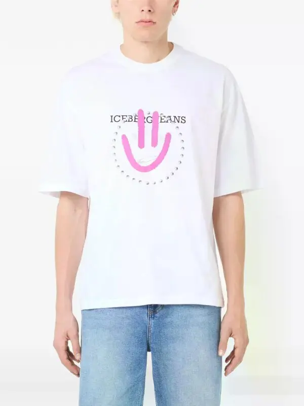 Iceberg Smile-print Cotton T-shirt - White