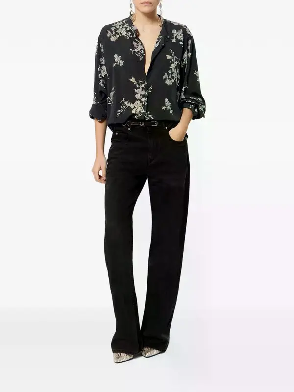 MARANT ETOILE Floral Print Pleated Shoulder Shirt
