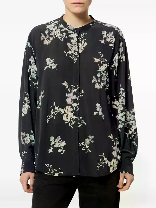 MARANT ETOILE Floral Print Pleated Shoulder Shirt