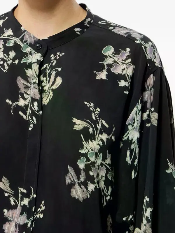 MARANT ETOILE Floral Print Pleated Shoulder Shirt
