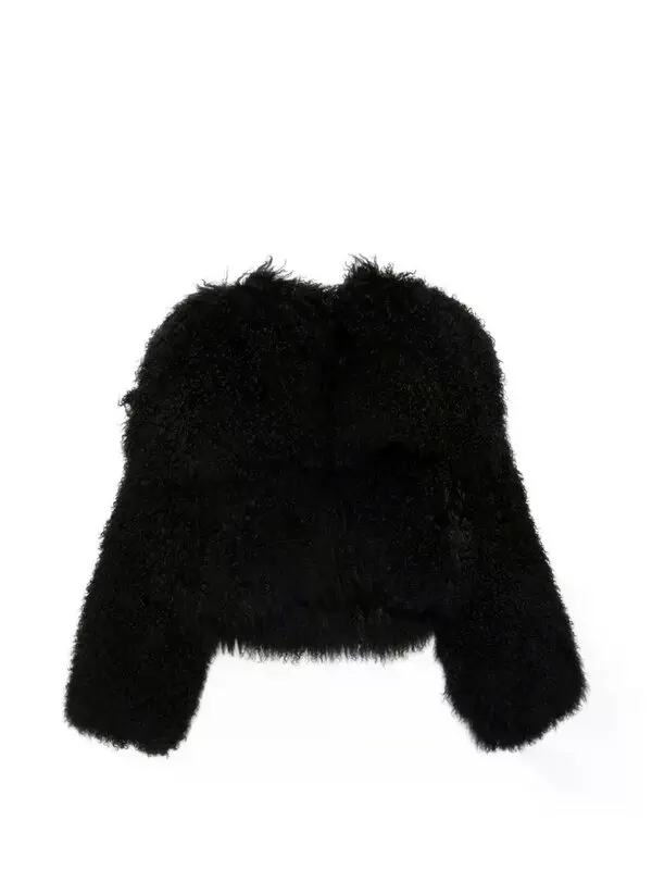 Attico Shearling Textured Jacket - Black