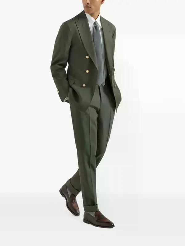 Brunello Cucinelli Virgin Wool Canvas One-and-a-half Breasted Deconstructed Blazer With Metal Buttons