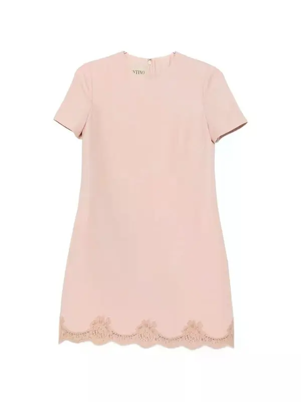 Valentino Garavani Lace-trim Shift Mini Dress - Pink