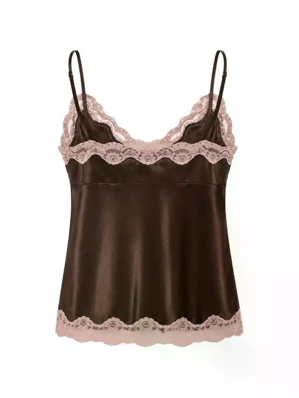 Gold Hawk Lace-trim Camisole Top