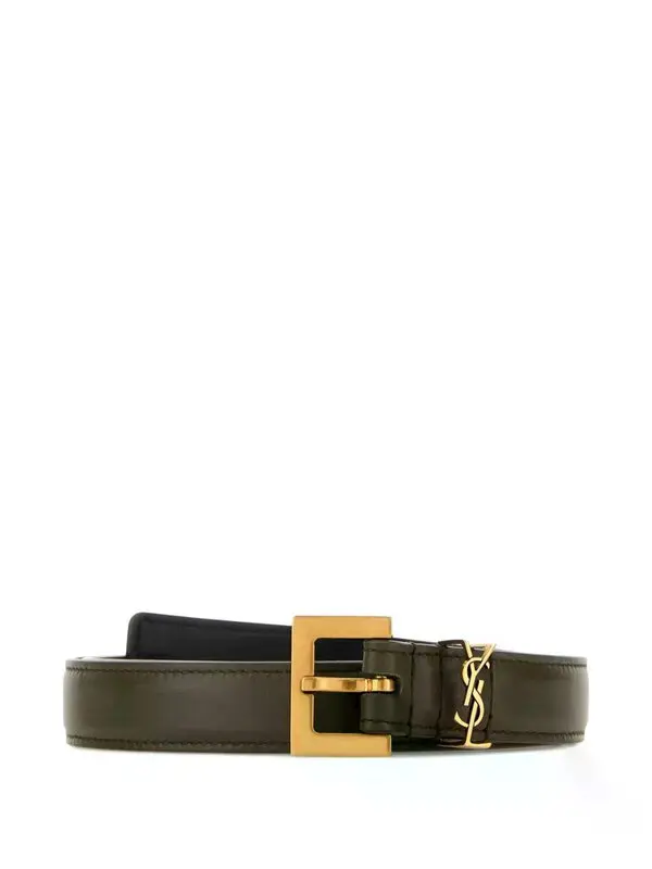 Saint Laurent Logo-lettering Belt - Green