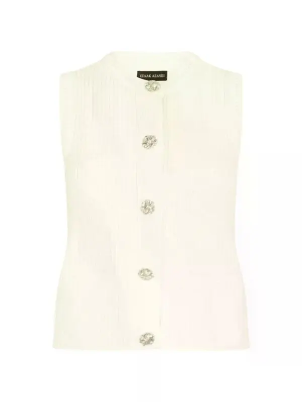 IZAAK AZANEI Ribbed-knit Cotton Gilet