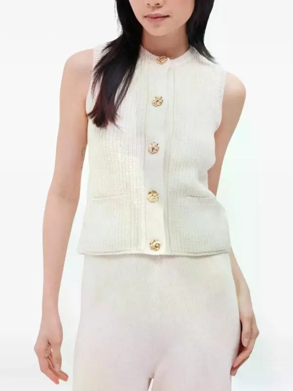IZAAK AZANEI Ribbed-knit Cotton Gilet