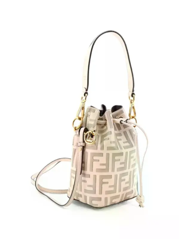 Fendi Mon Tresor Zucca Embossed Leather Mini Bucket Bag