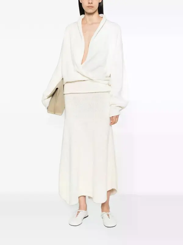 AYA MUSE Asymmetric Knitted Maxi Skirt