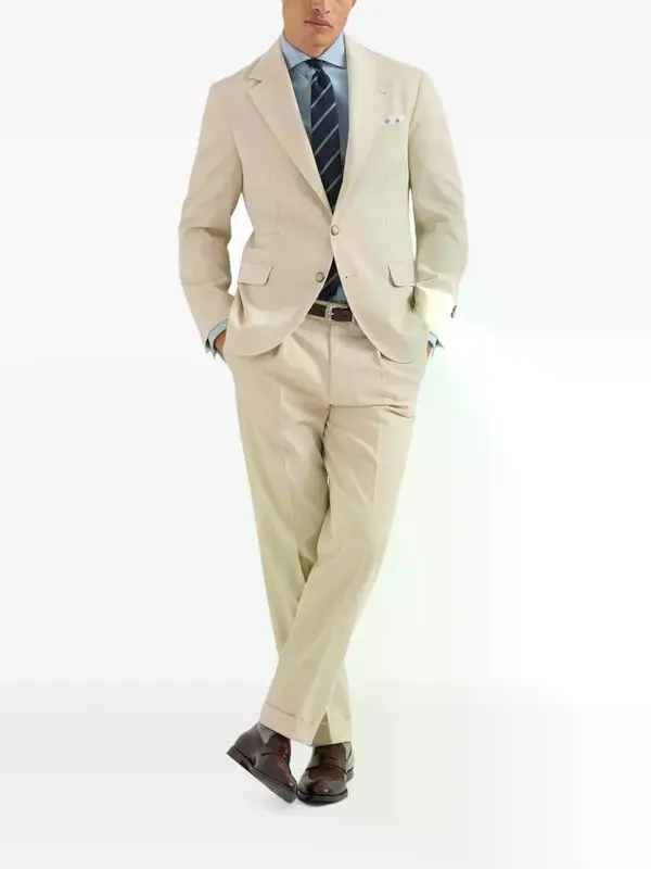 Brunello Cucinelli Cotton And Virgin Wool Gabardine Deconstructed Blazer