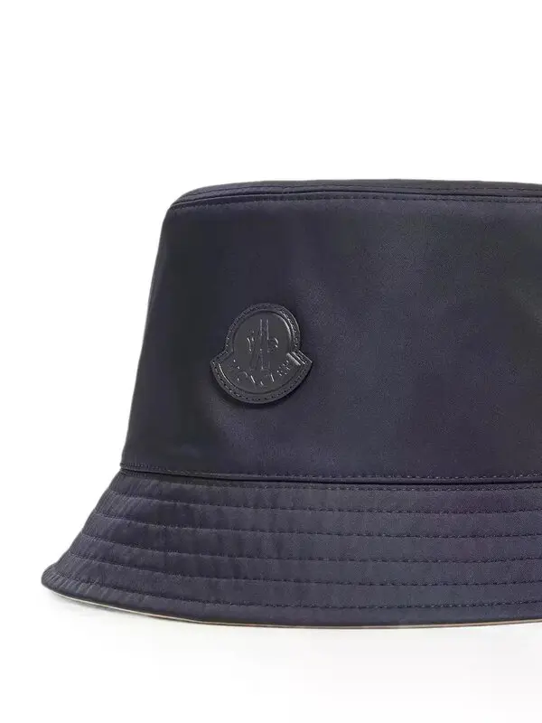 Moncler Leather Logo Gabardine Bucket Hat
