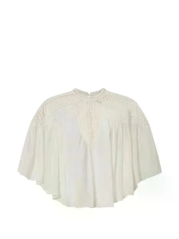 MARANT ETOILE Parina Crochet-trimmed Pleated Blouse - White
