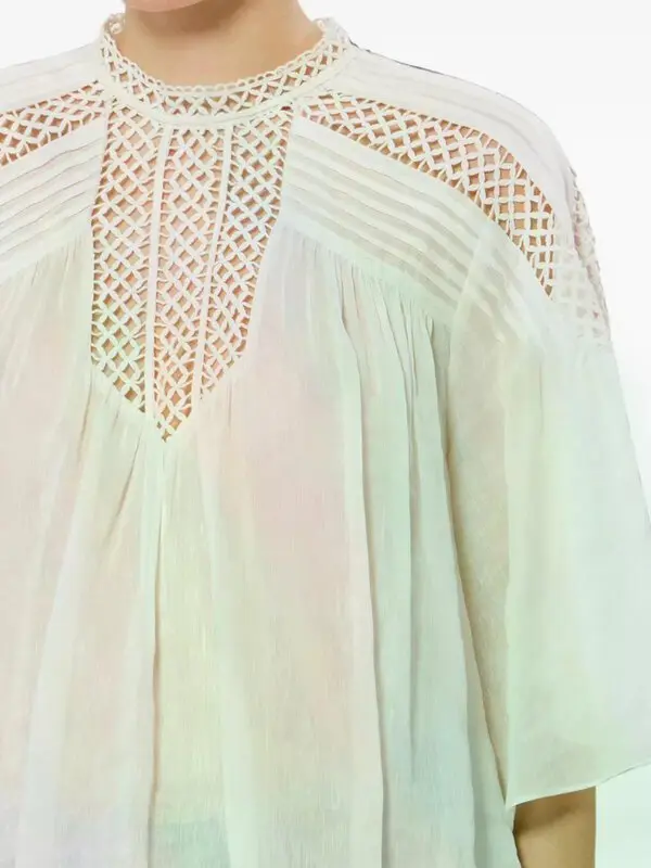 MARANT ETOILE Pleated Blouse With Crochet Trim