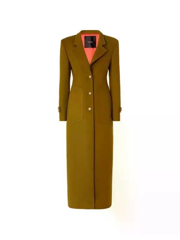 Pinko Long Coat In Wool-blend Cloth