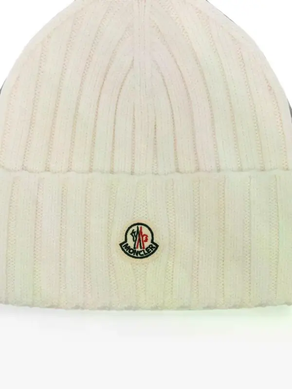 Moncler Logo-patch Ribbed-knit Beanie Hat