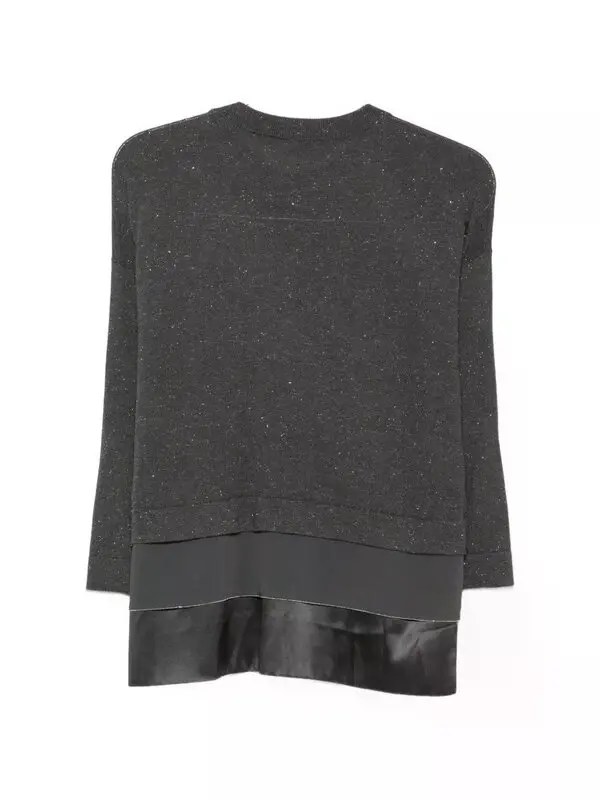 Peserico Layered Sequin-embellished Sweatshirt - Grey