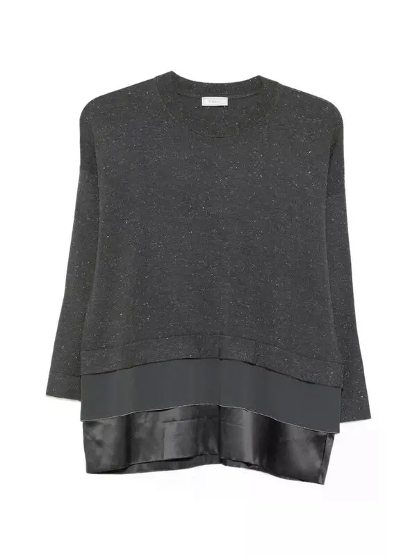 Peserico Layered Sequin-embellished Crewneck Sweatshirt