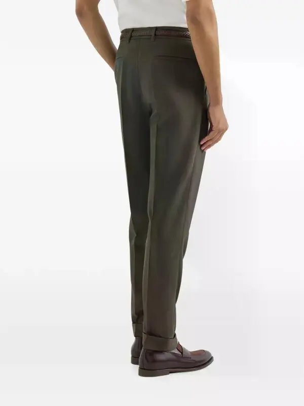 Brunello Cucinelli Virgin Wool Canvas Trousers With Pleat