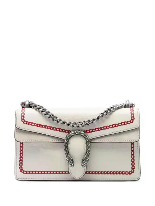 Gucci Medium Textured Calfskin Dionysus Crossbody Bag - White