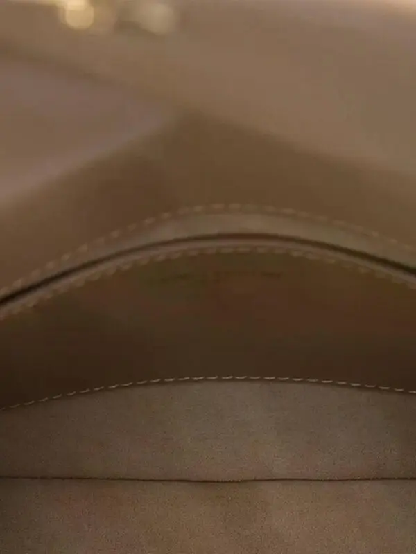 Saint Laurent Calfskin Monogram Voltaire Top Handle Bag - Neutrals
