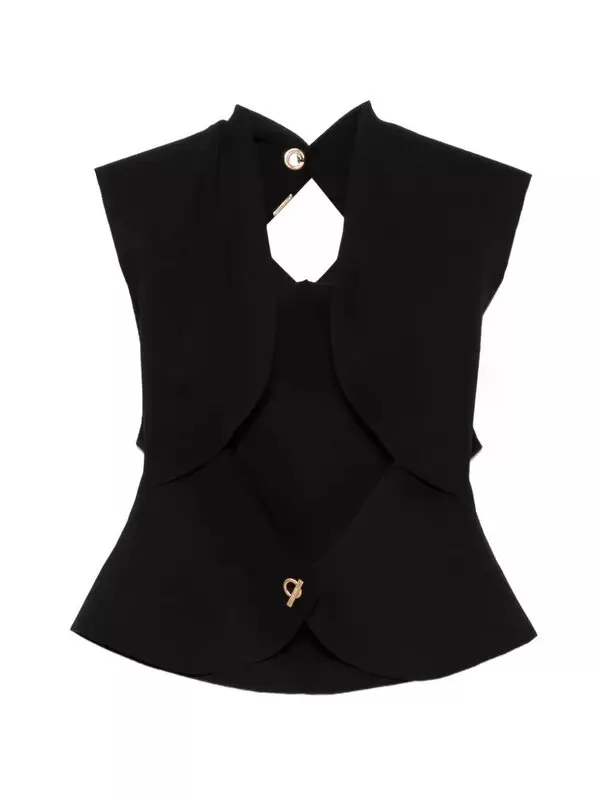 Cult Gaia Romin Open-back Peplum Top - White