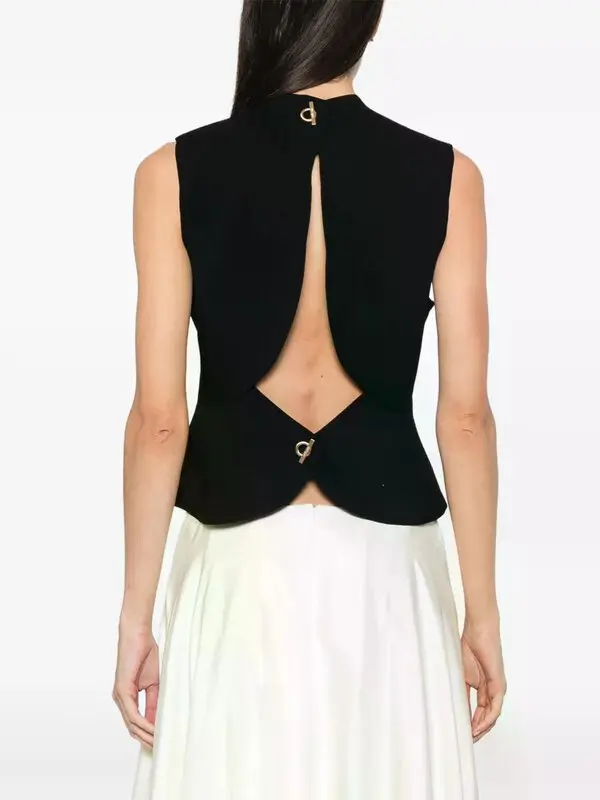 Cult Gaia Romin Open-back Peplum Top - White