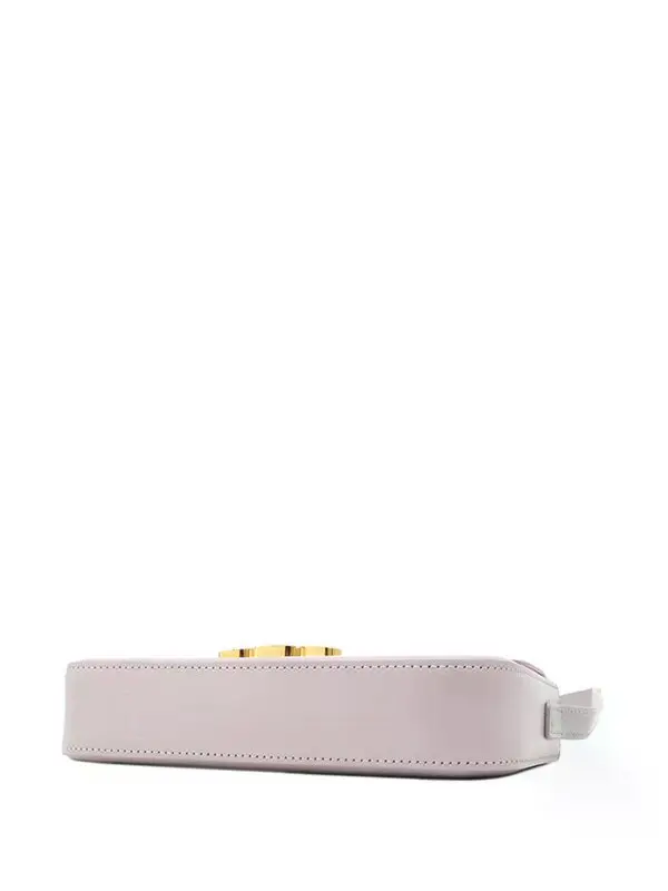 Celine Shiny Calfskin Triomphe Claude Shoulder Bag - Purple