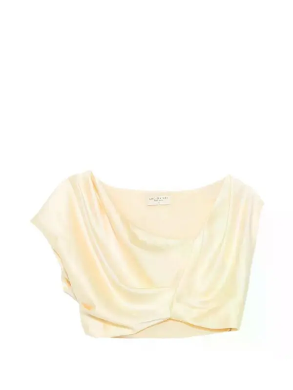 Arcina Ori Twisted Satin Cropped Top - Yellow