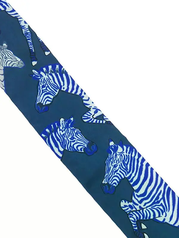 Hermès 2000-2026 Les Zebres Silk Twilly Scarf Scarves