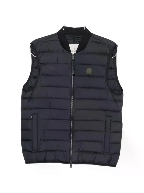 Moncler Quilted Logo-patch Gilet - Blue