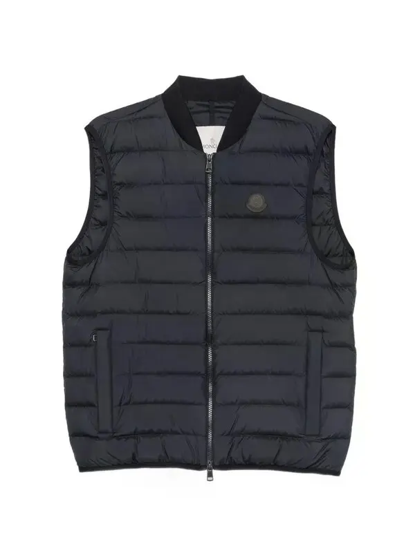 Moncler Quilted Logo-patch Gilet - Blue