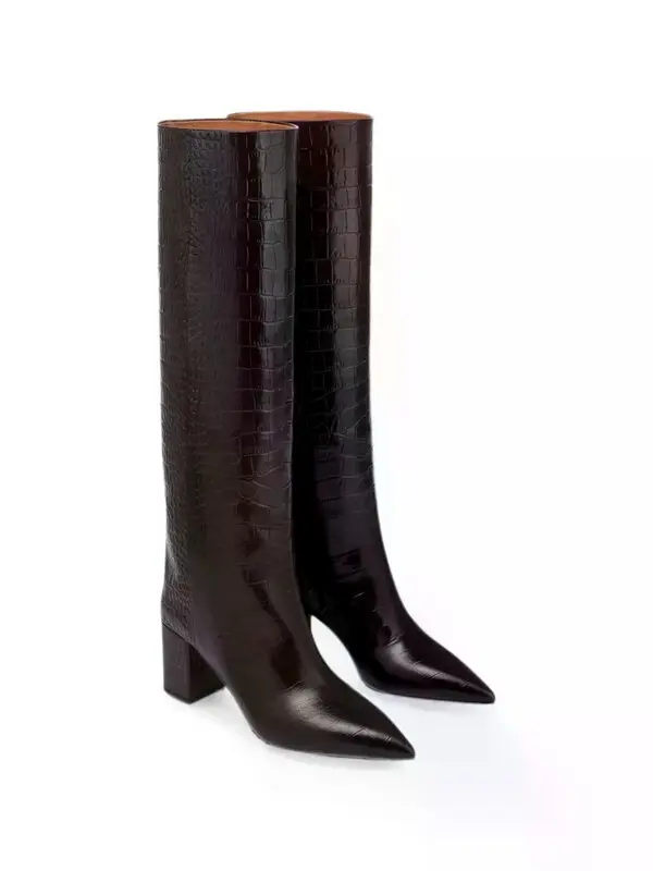 Paris Texas Anja Crocodile-embossed Leather Boots