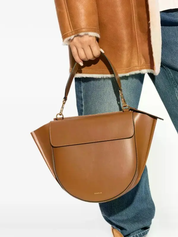 WANDLER Medium Hortensia Leather Tote Bag - Brown