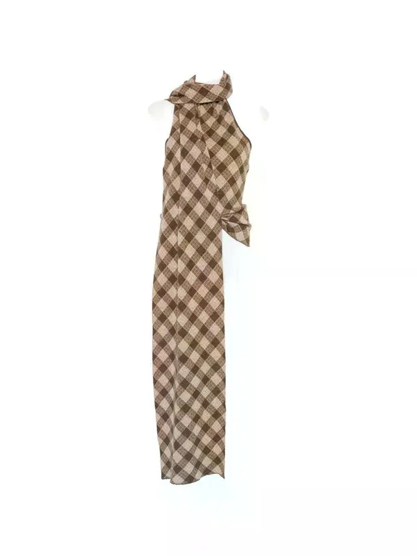 AYA MUSE Checkered Halterneck Blouse