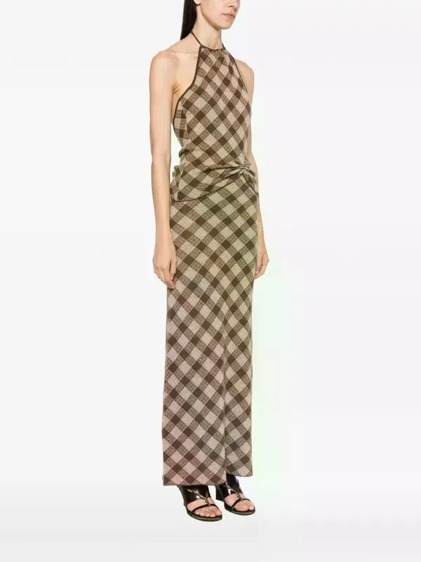 AYA MUSE Checkered Halterneck Blouse