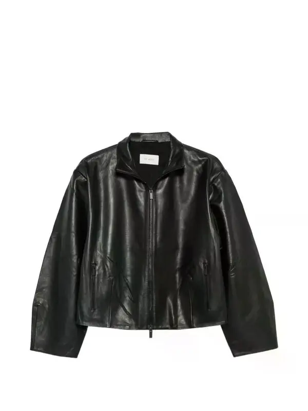 ST. AGNI Cocoon Leather Jacket - Black