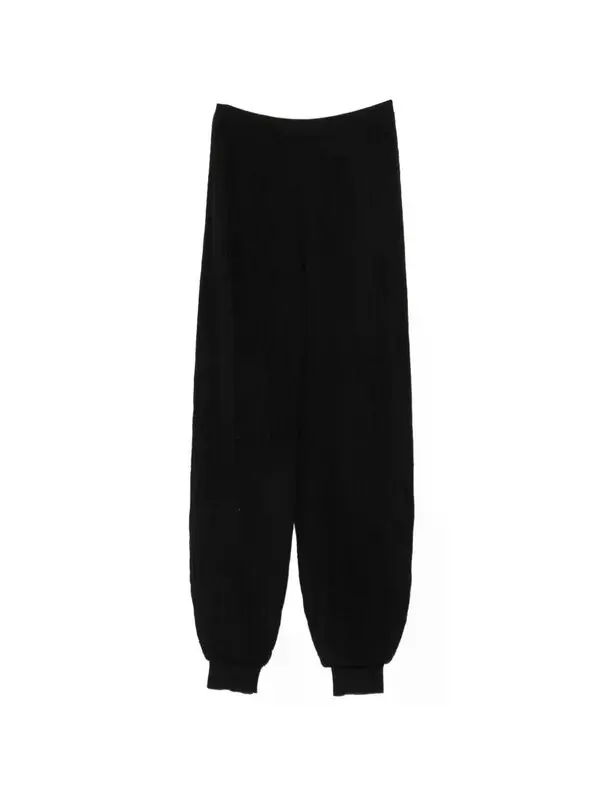 AYA MUSE Pointelle Knit Balloon Trousers - Black