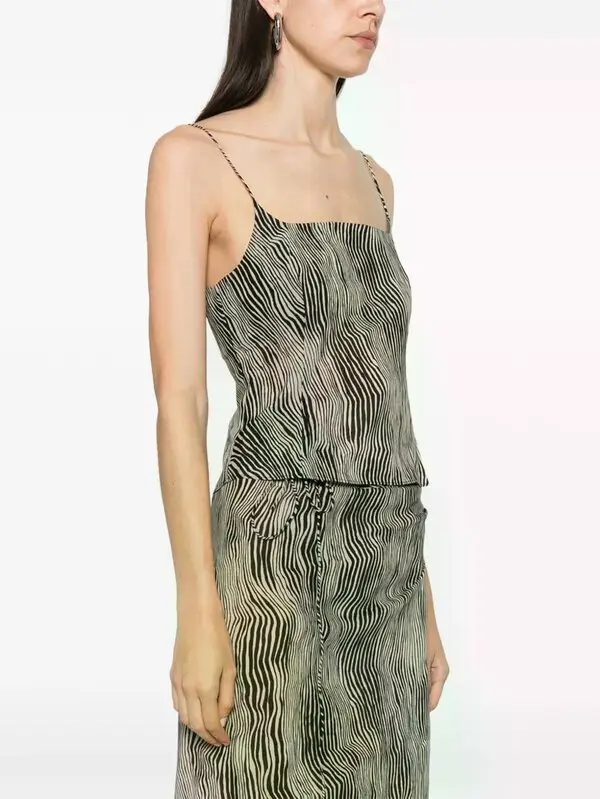 ST. AGNI Zebra Pattern Square Neck Top