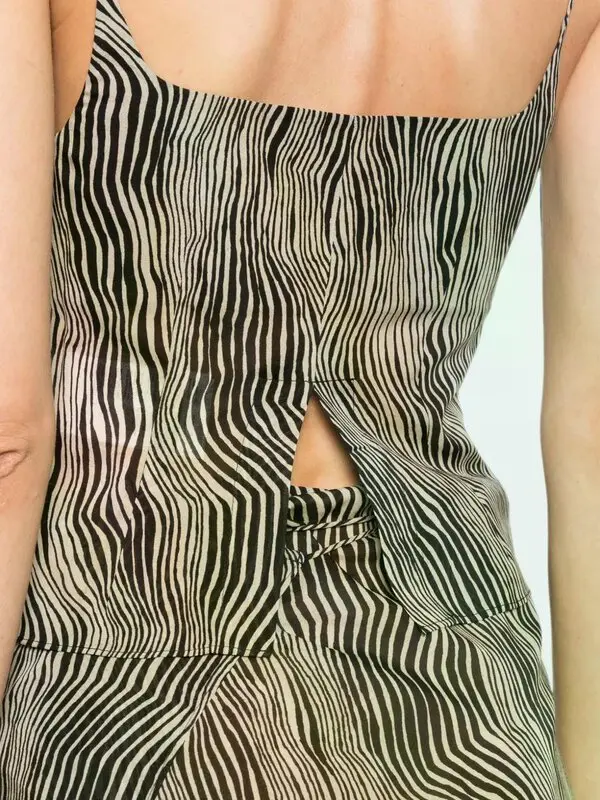 ST. AGNI Zebra Pattern Square Neck Top