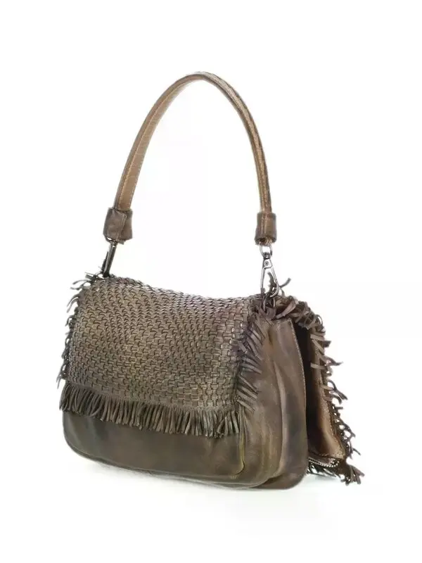 REPTILE'S HOUSE Anfora Braided Fringed Shoulder Bag - Brown