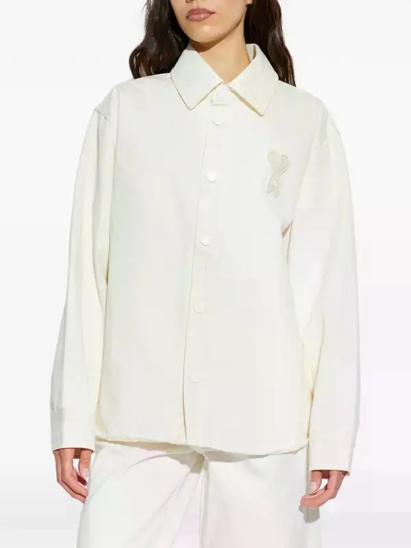 AMI Paris De Coeur Logo Patch Denim Shirt