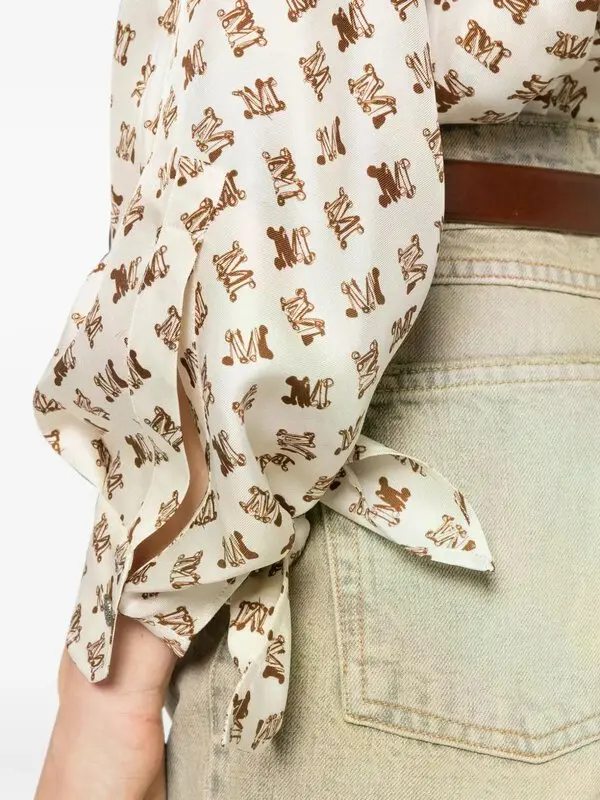 Max Mara Logo-print Tie-cuff Shirt