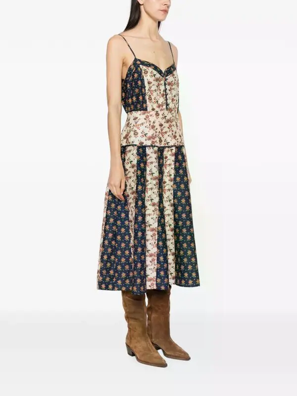 Polo Ralph Lauren Sleeveless Mixed Print Panelled Dress