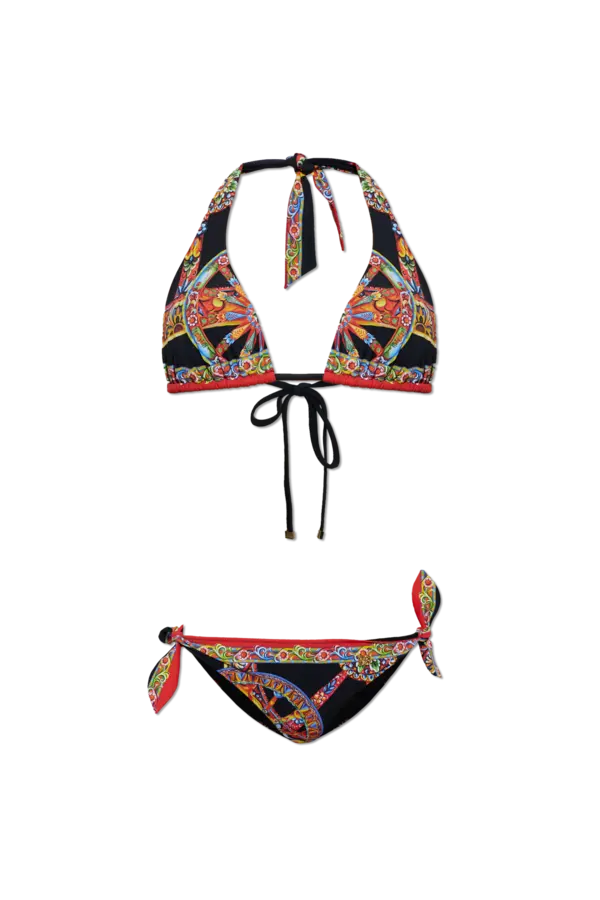 Dolce & Gabbana Carretto" Print Triangle Bikini