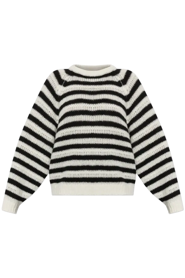 LISA YANG Reni Stripes’ Cashmere Sweater - White
