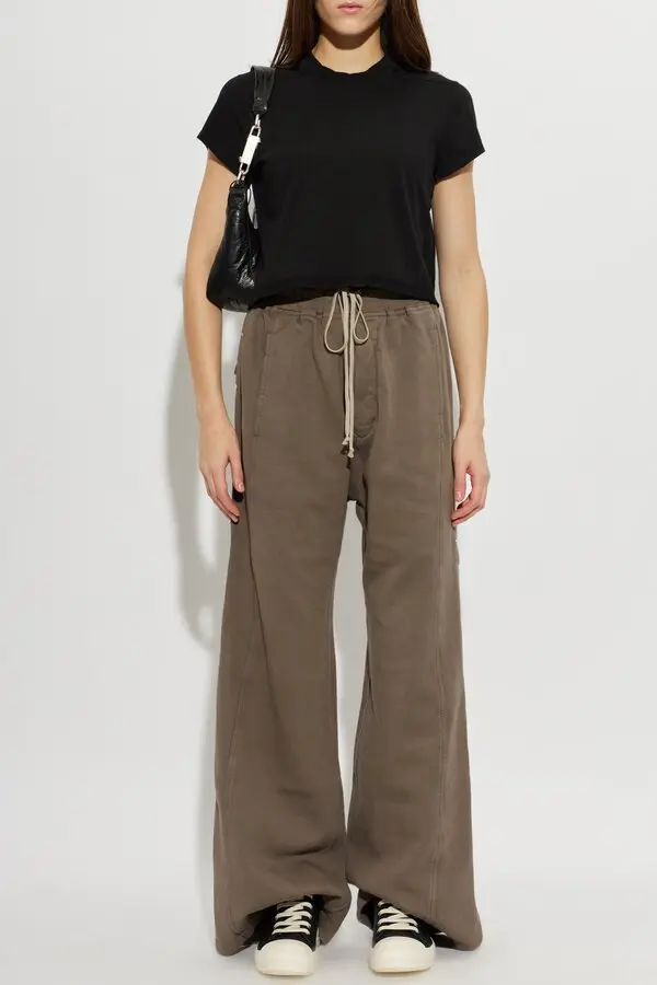 Rick Owens Cropped T-shirt With Decorative Strap
