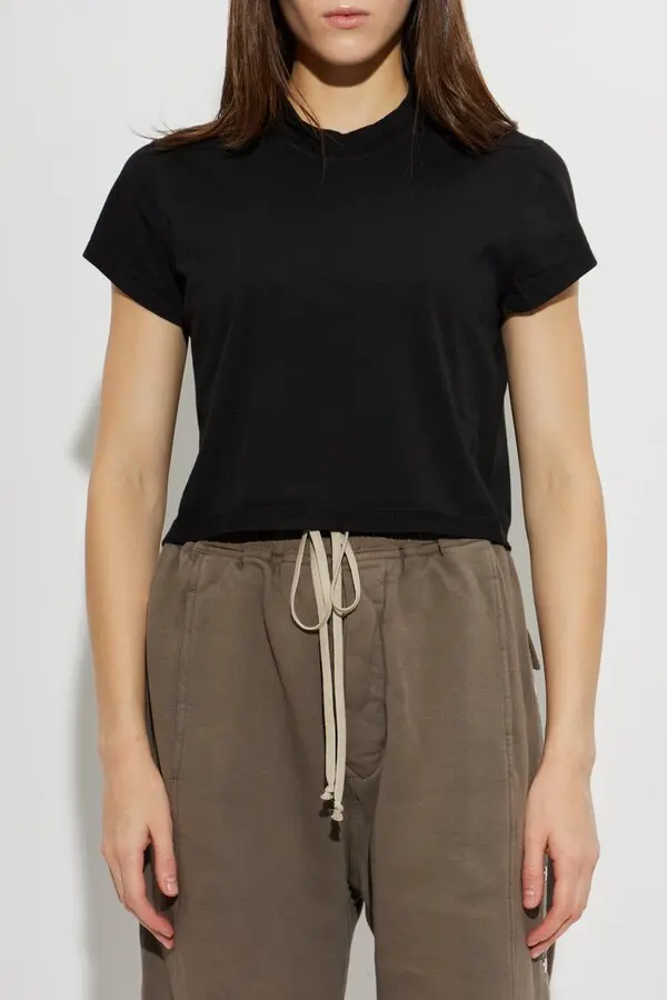 Rick Owens Cropped T-shirt With Decorative Strap