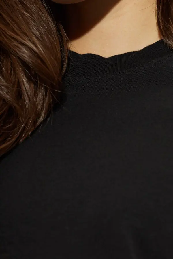 Rick Owens Cropped T-shirt With Decorative Strap