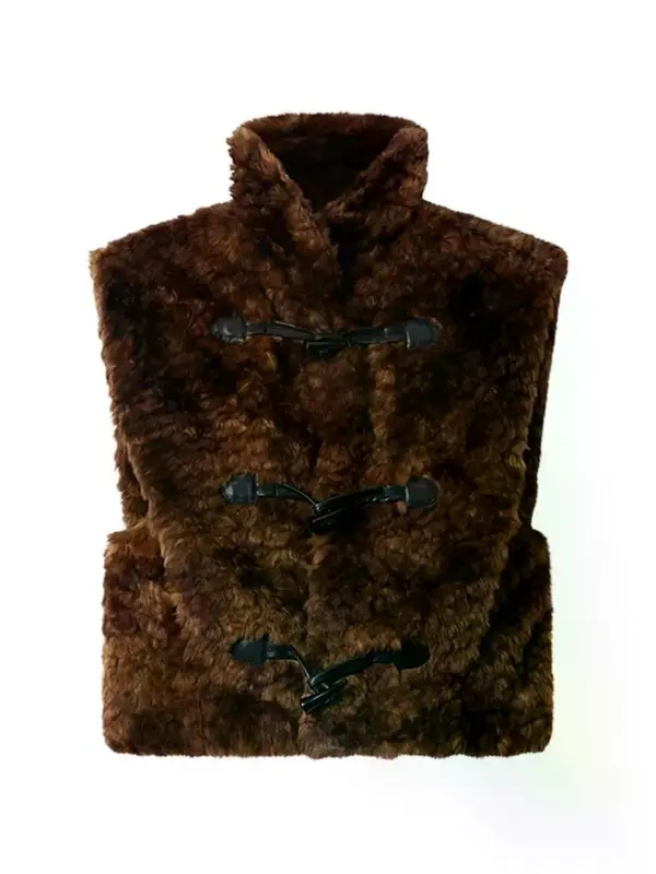 MARANT ETOILE Faux-fur Duffle Vest - Brown