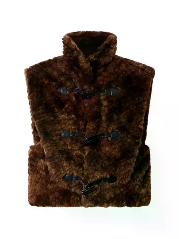 MARANT ETOILE Faux Fur Duffle Vest - Brown